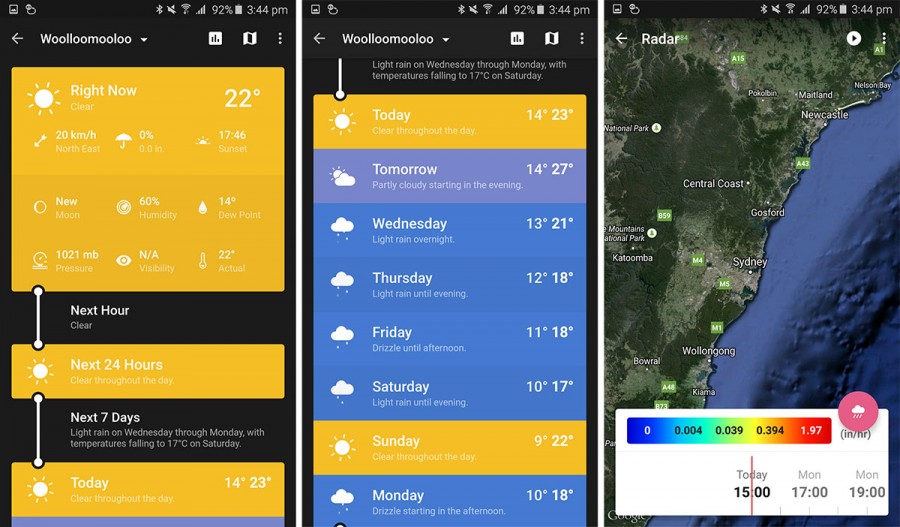 Review: Weather Timeline (Android, Android Wear)
