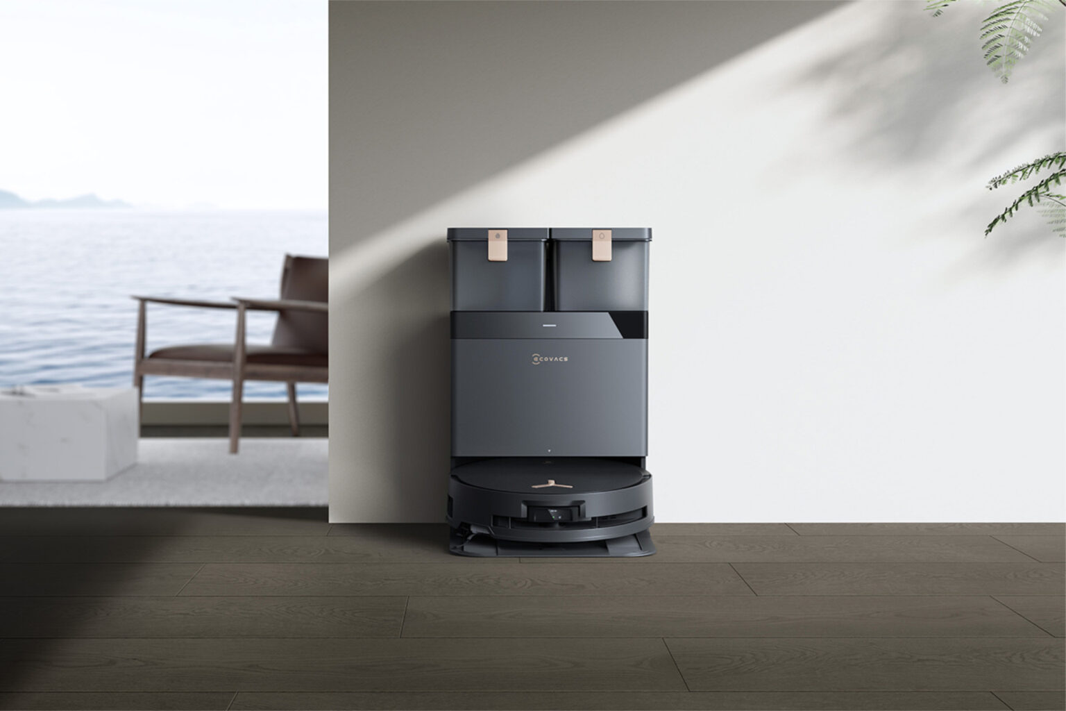 Powerful Ecovacs Deebot X8 robot washes itself outside the dock